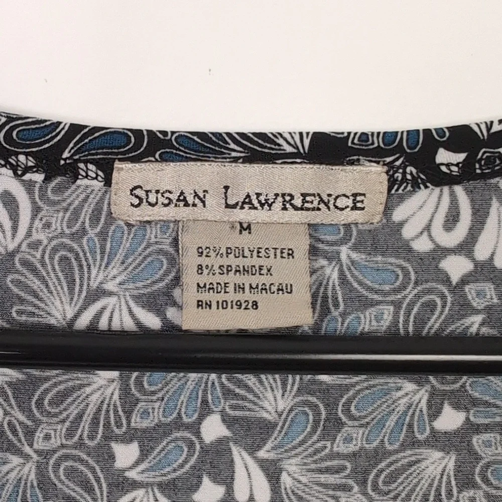 Susan Lawrence | Tops | Susan Lawrence Womens Medium Black Knot Front V ...